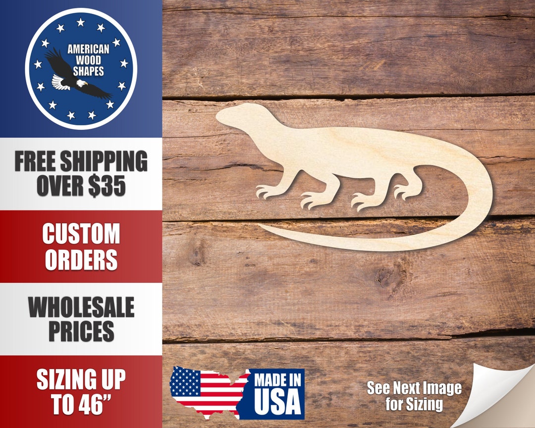 Unfinished Wood Komodo Dragon Shape - Craft - up to 36" DIY - Etsy