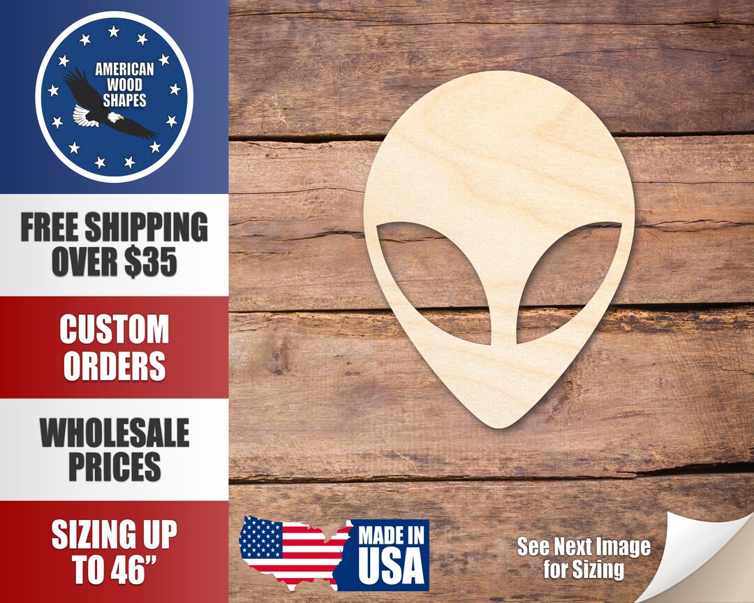 Unfinished Wood Alien Head - Outer Space - Craft - up to 24" DIY - Etsy