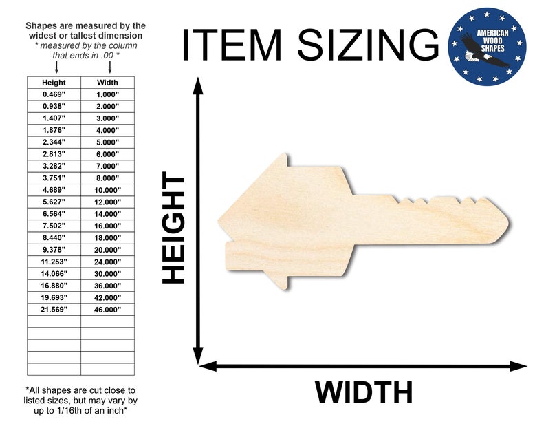 Unfinished Wood House Key Realtor Shape - Craft - up to 36