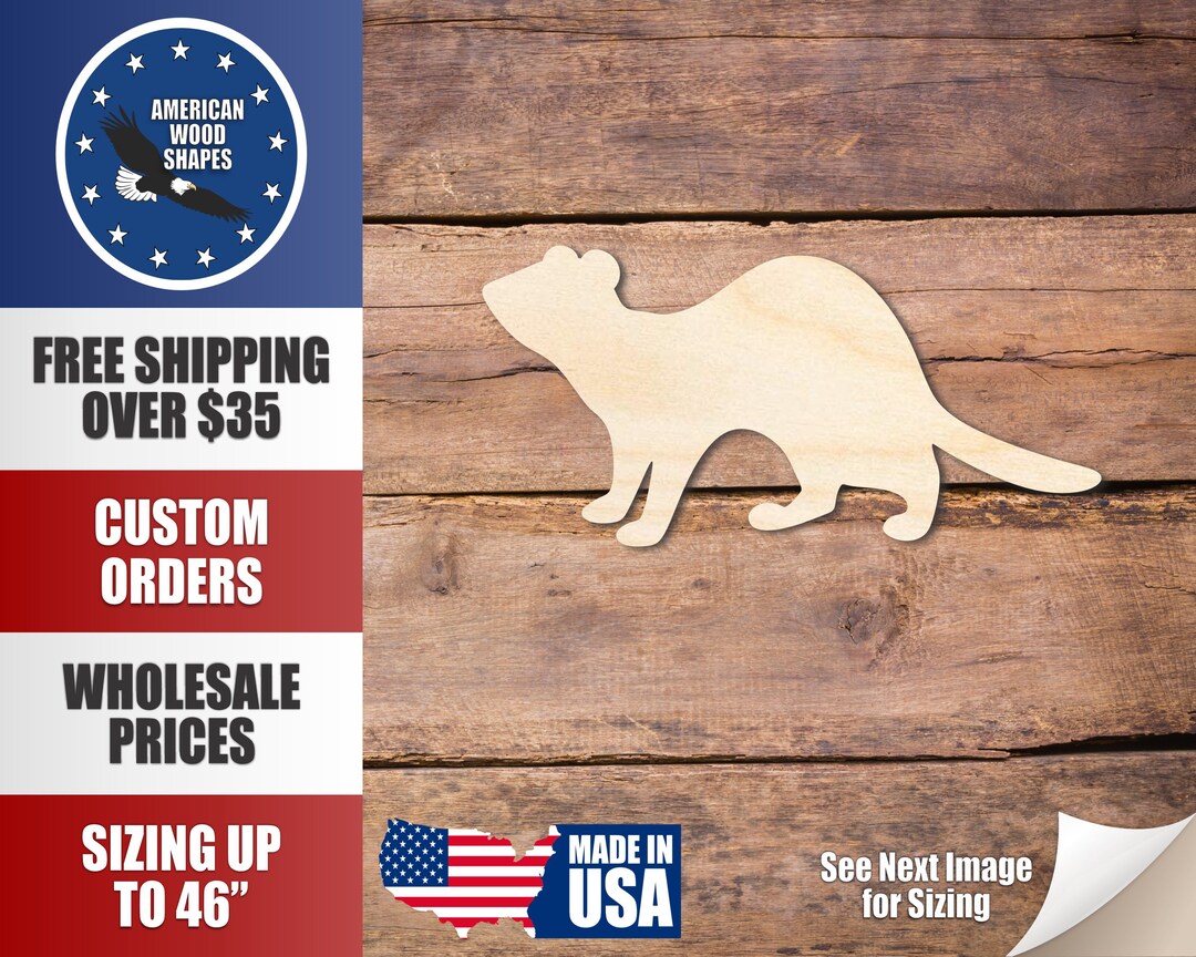 Unfinished Wood Ferret Shape - Animal - Craft - up to 24" DIY - Etsy