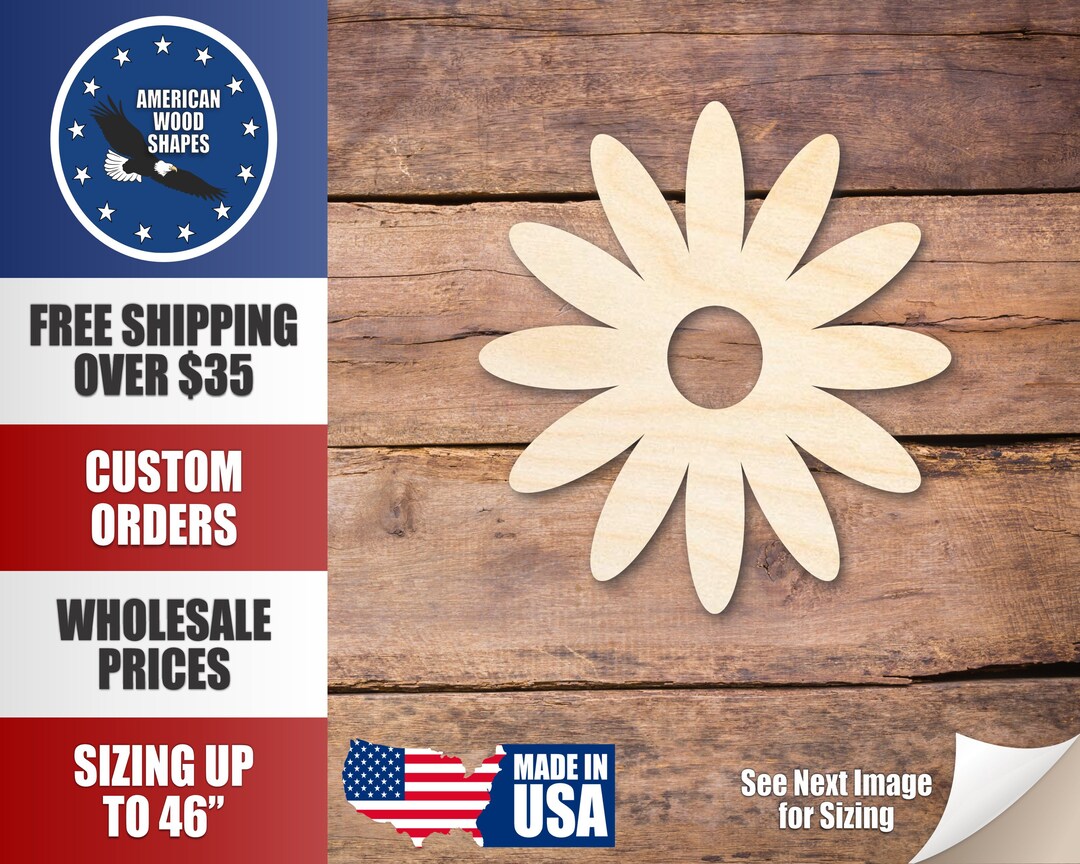 Unfinished Wood Daisy Shape - Spring - Flower - Craft - up to 24" DIY ...