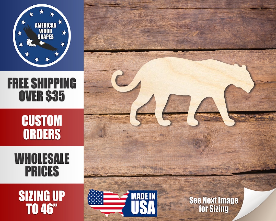 Unfinished Wood Jaguar Shape - Animal - Wildlife - Craft - up to 24 ...