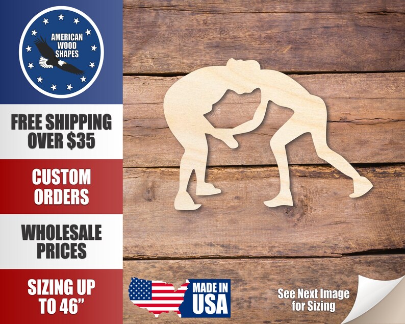 Unfinished Wood Wrestlers Shape - Craft - up to 36" DIY - Etsy