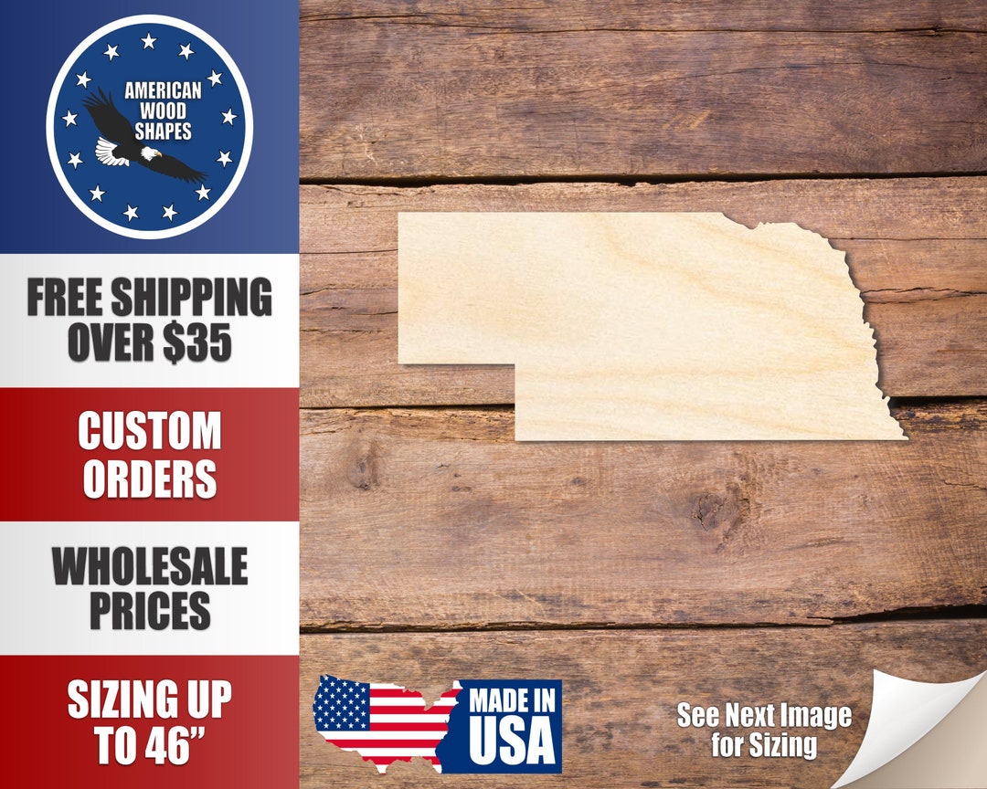 Unfinished Wood Nebraska Shape - State - Craft - up to 24" DIY - Etsy