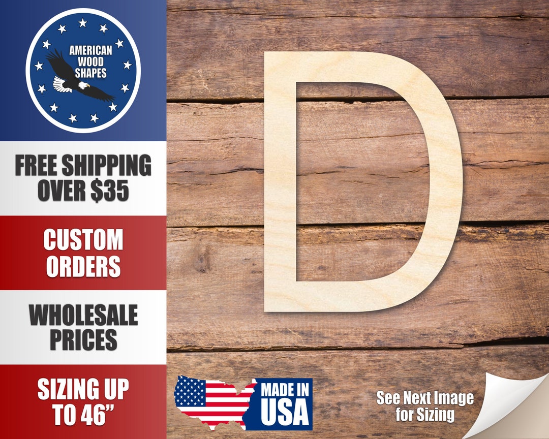 Unfinished Wood Arial Letter D Shape - Craft - up to 36" DIY - Etsy