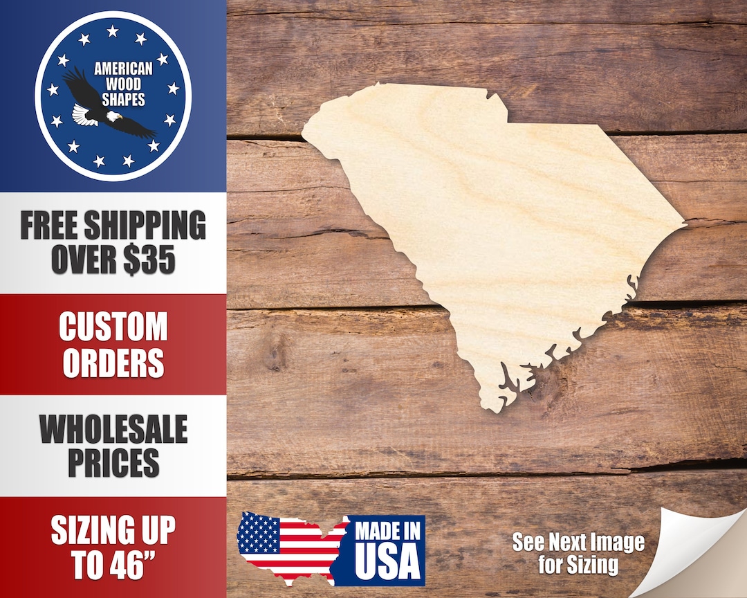 Unfinished Wood South Carolina Shape - State - Craft - up to 24" DIY - Etsy