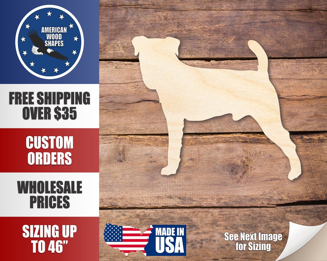 Unfinished Wood Jack Russel Terrier Small Dog Shape - Craft - up to 36 ...