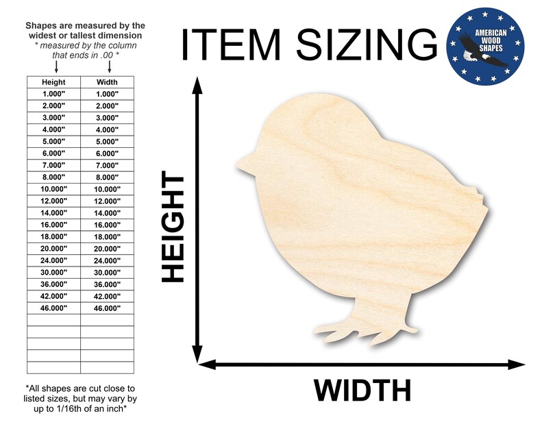 Unfinished Wood Baby Chick Shape Craft up to 36 DIY - Etsy