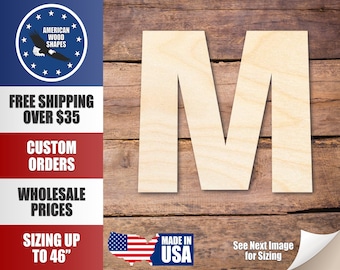 Unfinished Wooden Block Letter M Craft From 1 up to 46 DIY - Etsy