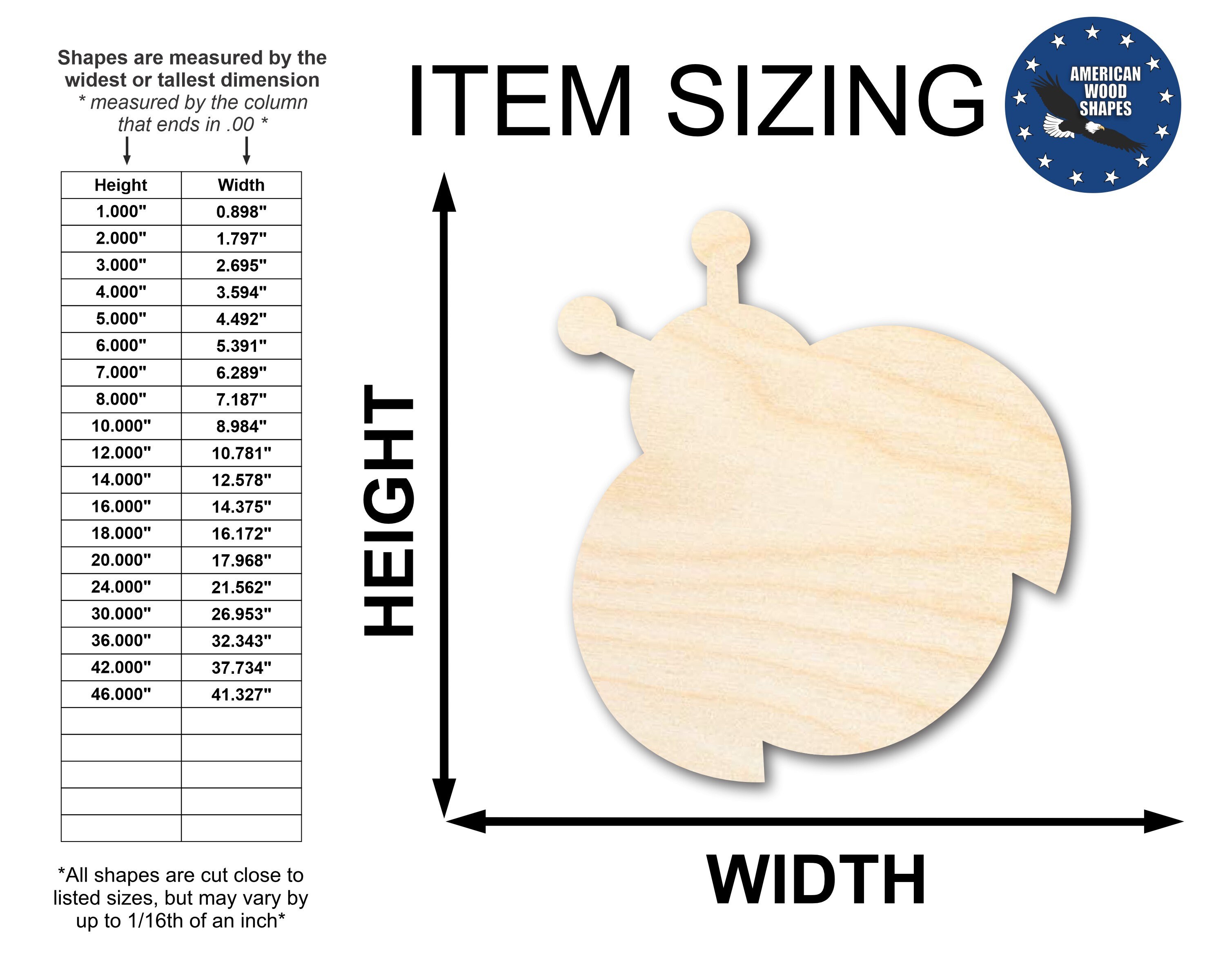 Unfinished Wood Cute Ladybug Shape - Craft - up to 36" DIY - Etsy