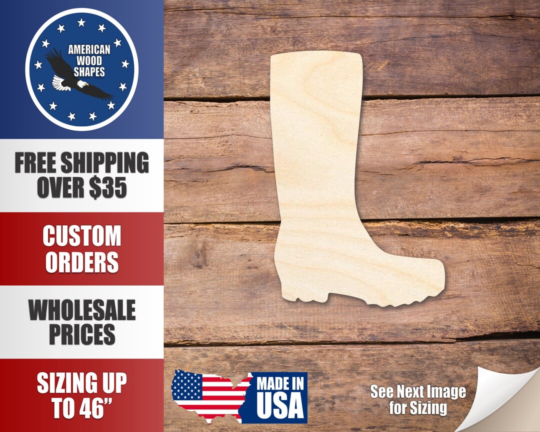 Unfinished Wood Rain Mud Boot Shape - Craft - up to 36" DIY - Etsy