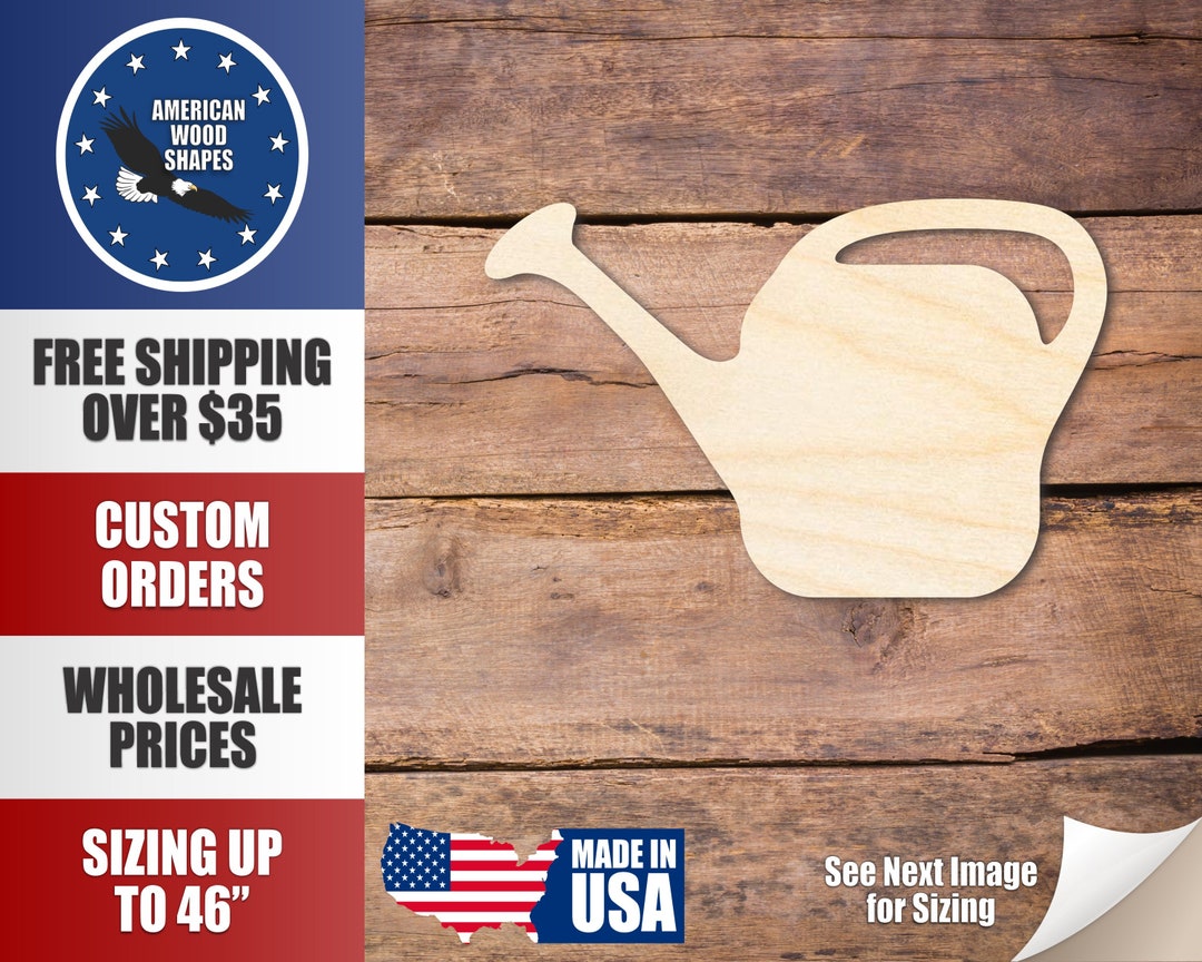 Unfinished Wood Watering Can Shape - Farm - Garden - Flower - Craft ...