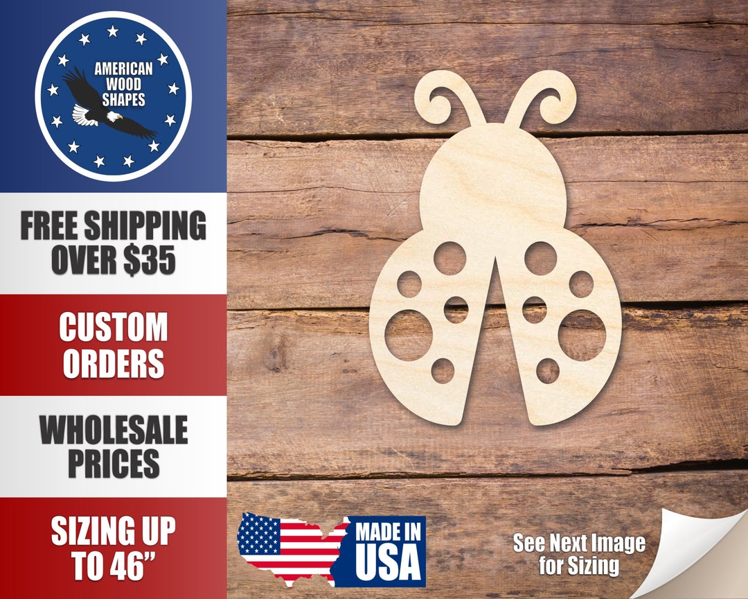 Unfinished Wood Ladybug Shape - Craft - up to 36" - Etsy
