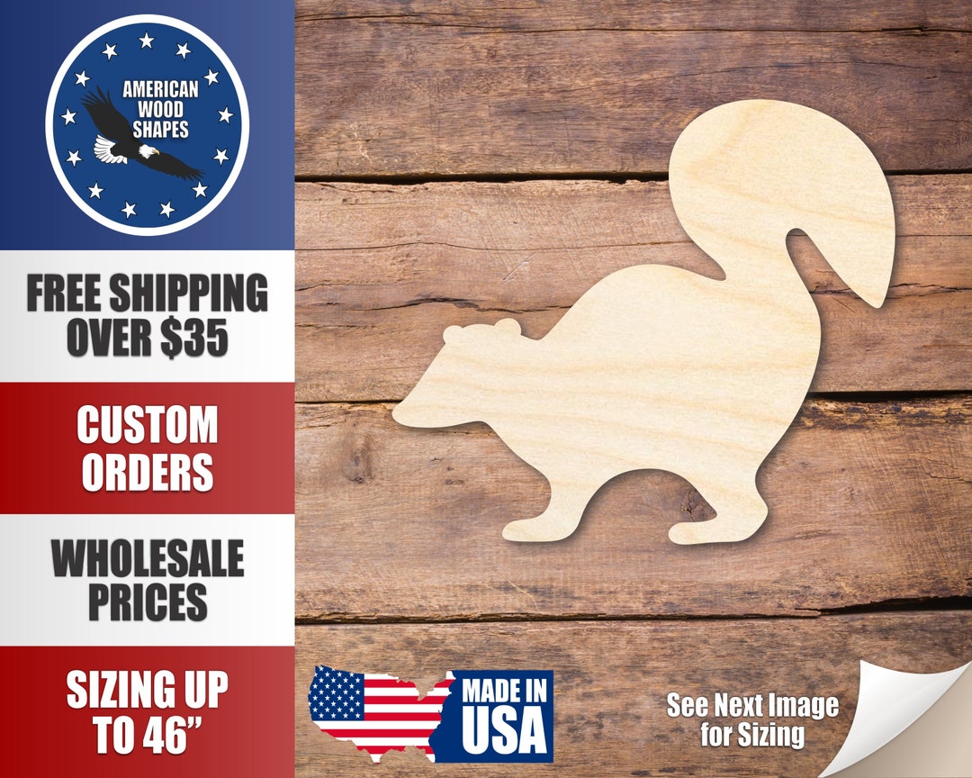 Unfinished Wood Skunk Shape - Animal - Craft - up to 24" DIY - Etsy