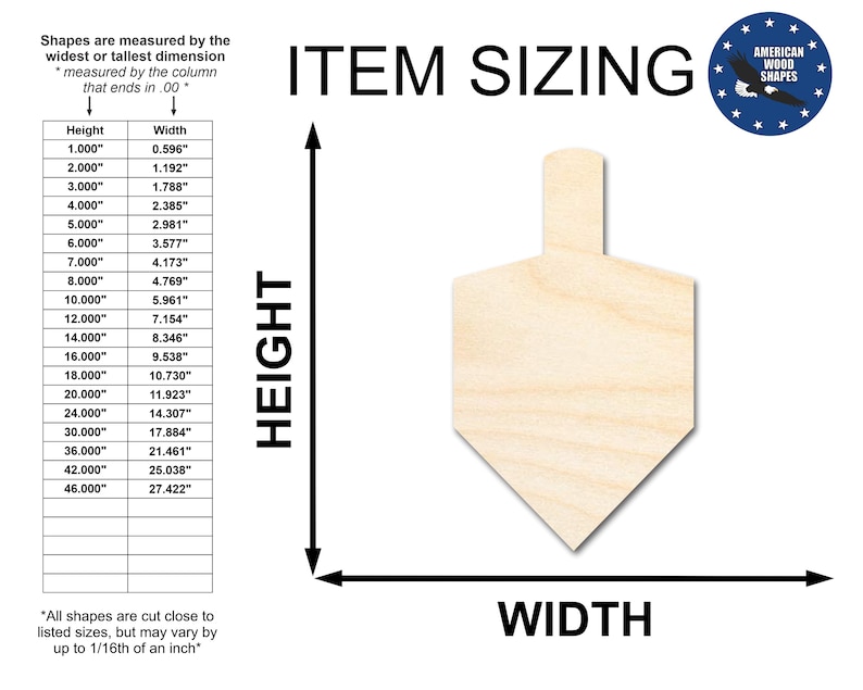 Unfinished Wood Dreidel Silhouette - Craft- up to 24" DIY - Etsy