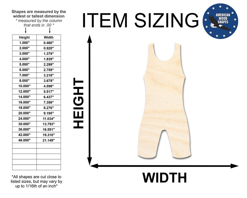 Unfinished Wood Wrestling Uniform Shape - Craft - up to 36" DIY - Etsy