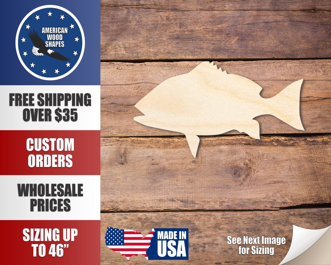 Unfinished Wood Red Snapper Fish Silhouette - Craft- up to 24" DIY - Etsy