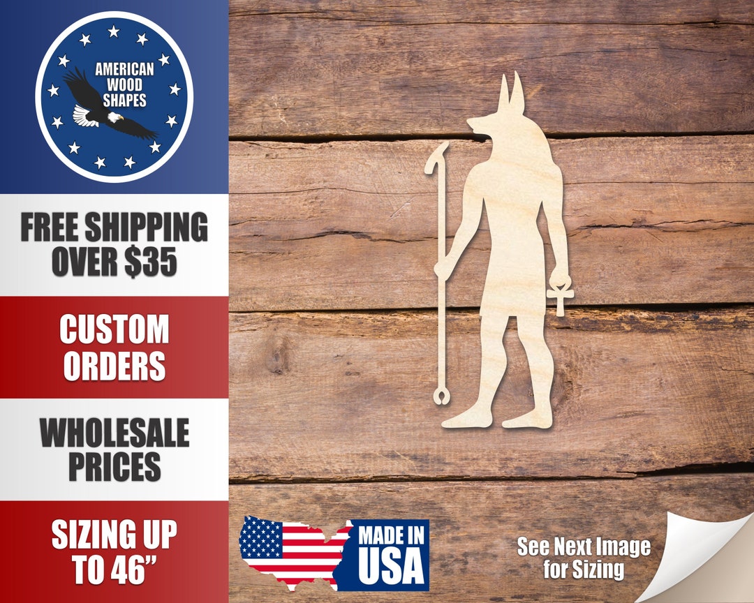 Unfinished Wood Anubis Shape - Egypt - Mythical - Craft - up to 24" DIY ...