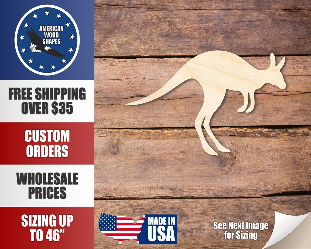 Unfinished Wood Kangaroo Shape - Animal - Craft - up to 24" DIY - Etsy
