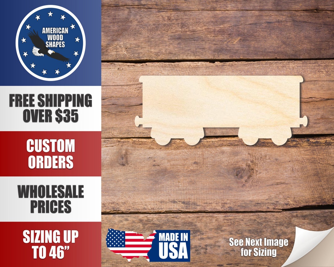 Unfinished Wood Boxcar Train Shape - Craft - up to 24" DIY - Etsy