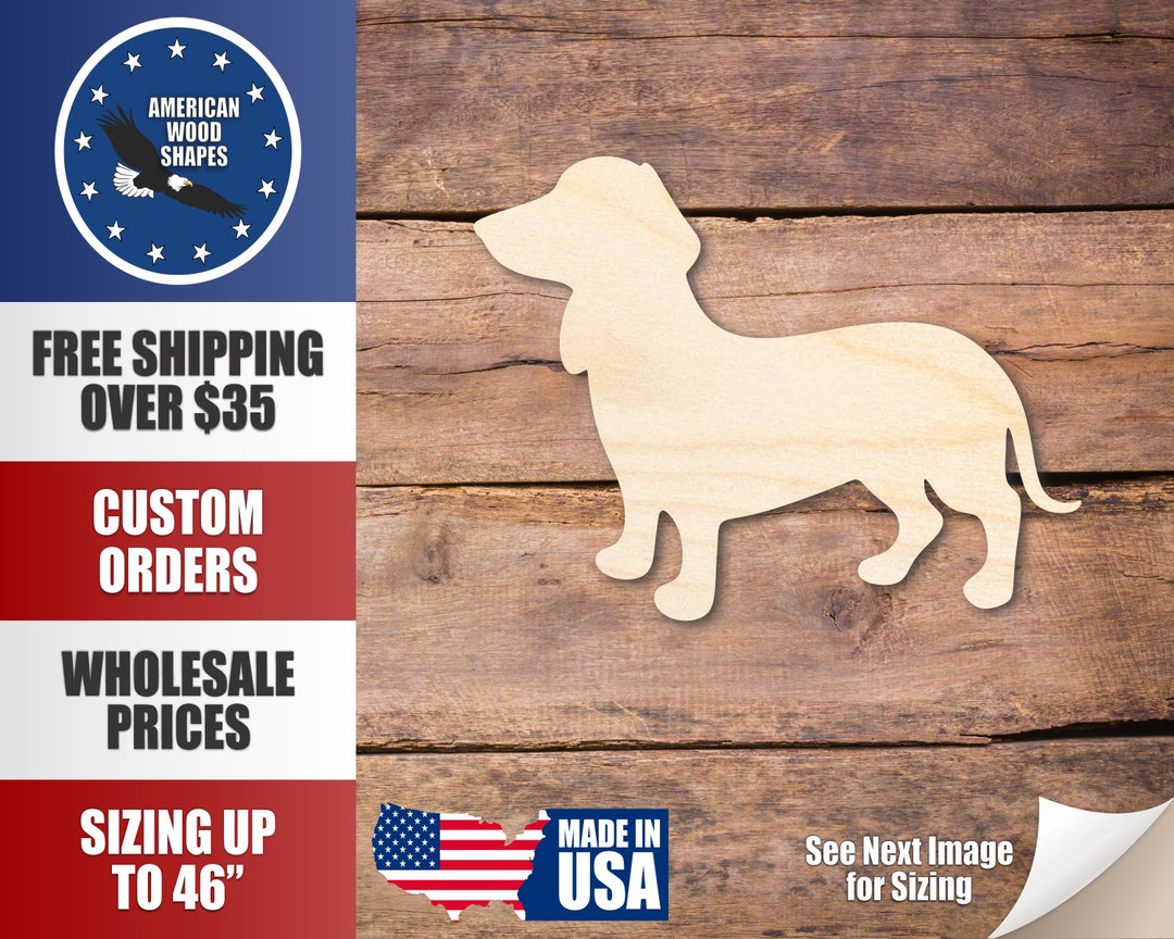 Unfinished Wood Wiener Dog - Dachshund Puppy Shape - Animal - Pet ...