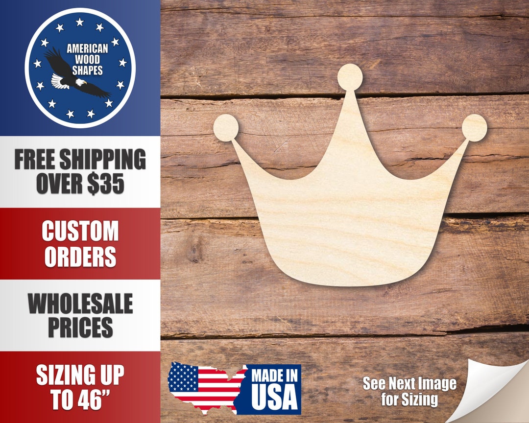 Unfinished Wood Princess Crown Shape - Royalty - Craft - up to 24" DIY ...