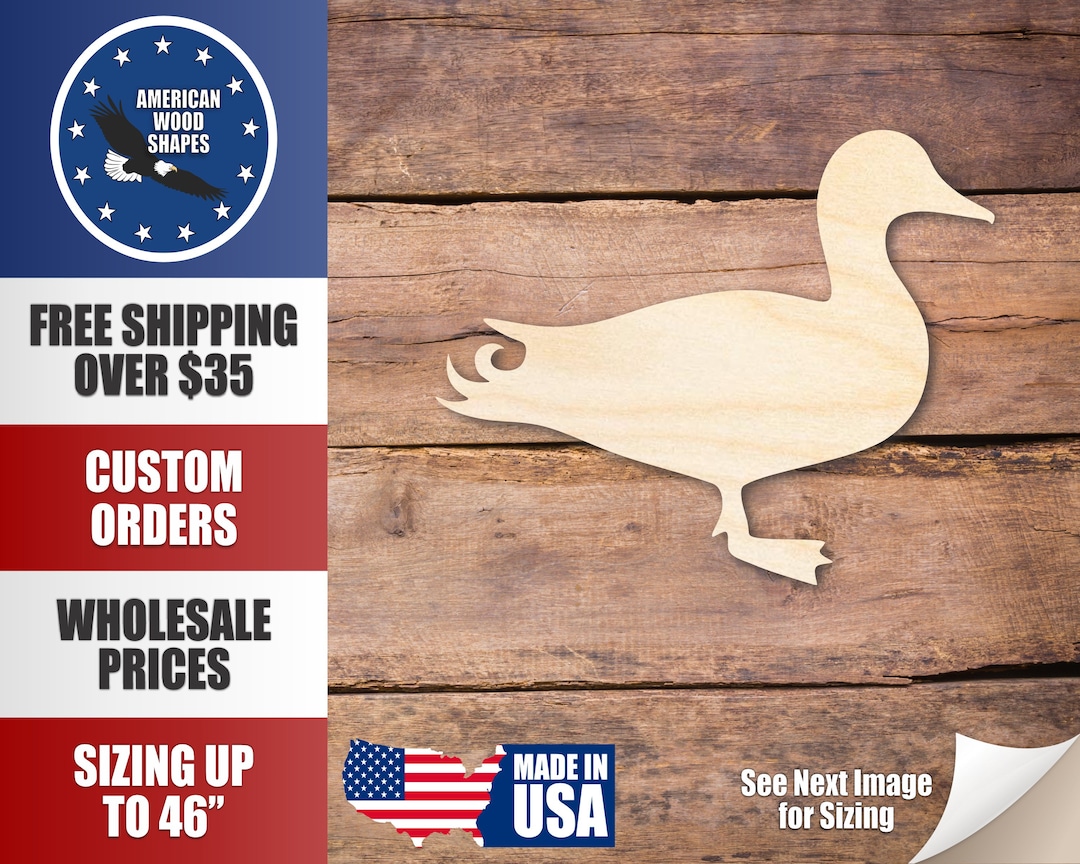 Unfinished Wood Mallard Duck Shape - Animal - Wildlife - Craft - up to ...