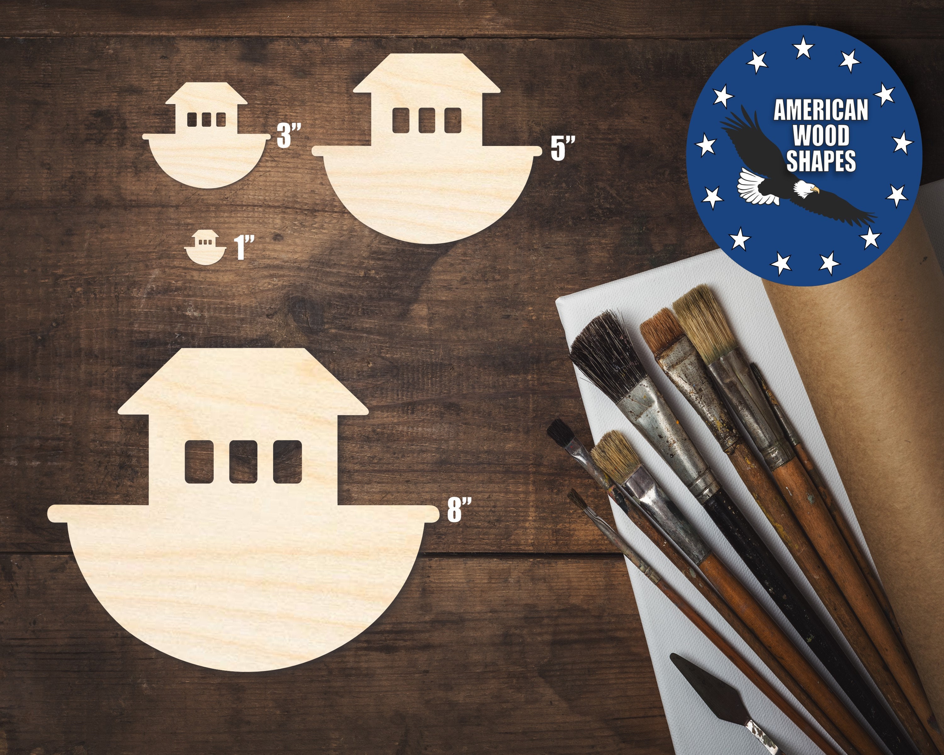 Unfinished Wood Noah's Ark With Windows Shape Craft up - Etsy