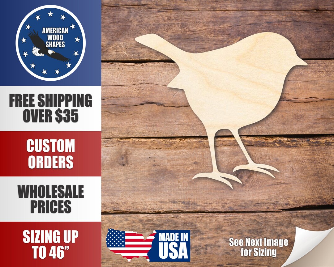 Unfinished Wood Robin Shape - Springtime - Animal - Bird - Wildlife ...
