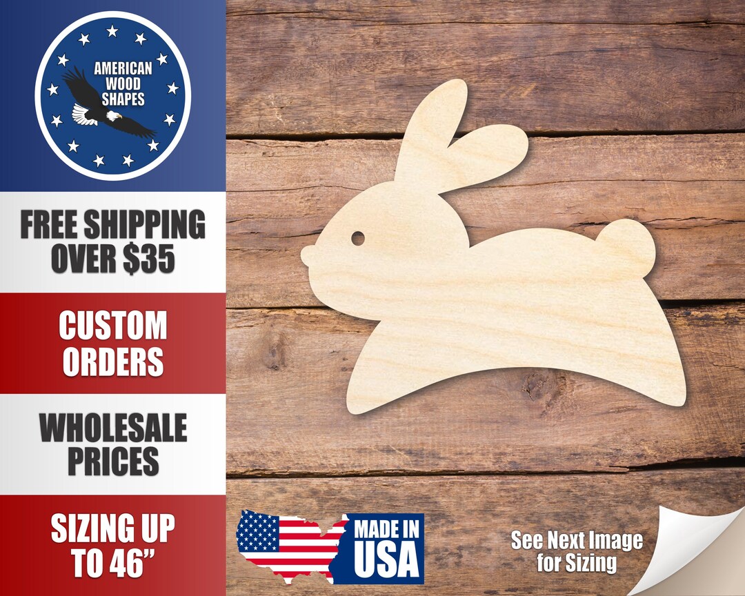 Unfinished Wood Simple Bunny Shape - Craft - up to 36" DIY - Etsy
