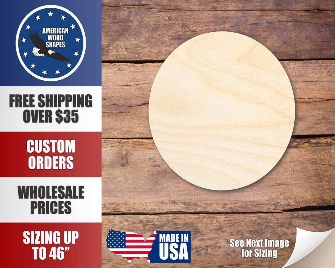 Unfinished Wood Circle Shape - Craft - up to 24