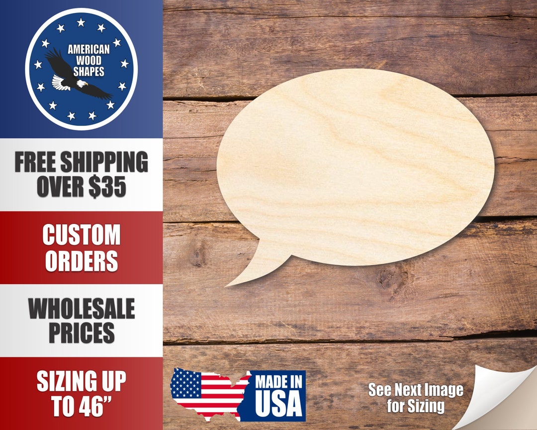 Unfinished Wood Speech Bubble Shape - Craft - up to 24" DIY - Etsy