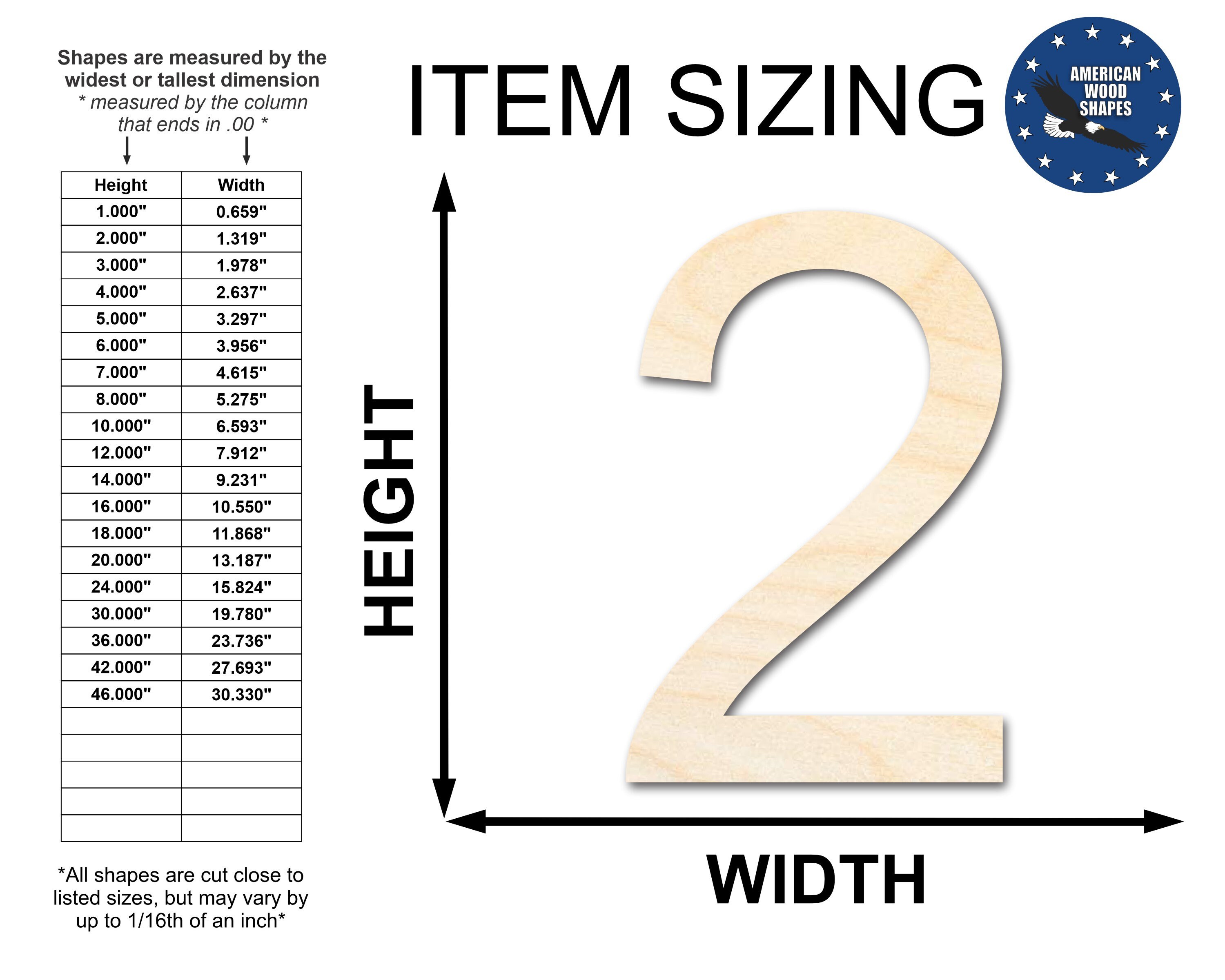 Unfinished Wood Arial Number 2 Shape - Craft - up to 36" DIY - Etsy