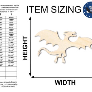Unfinished Wood Flying Dragon Shape - Mythical - Beast - Craft - up to ...