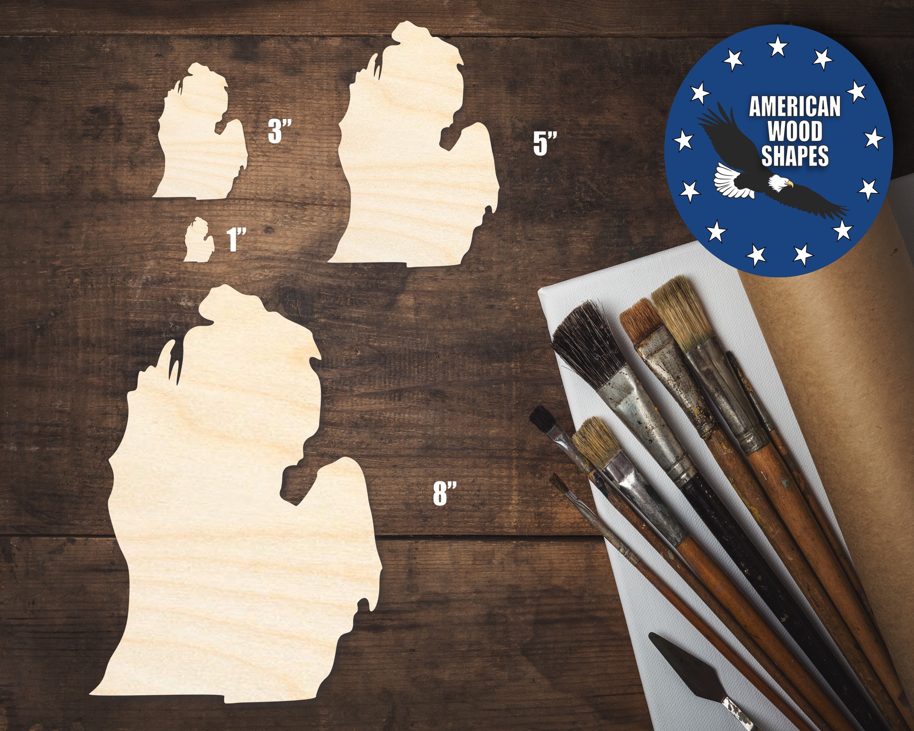 Unfinished Wood Michigan Lower Peninsula Shape - Craft - up to 36" DIY ...