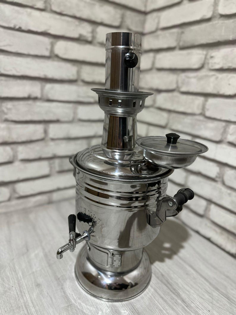 Chromium Steel Samovar 5 L Traditional Water Heater & Samovar, Tea ...