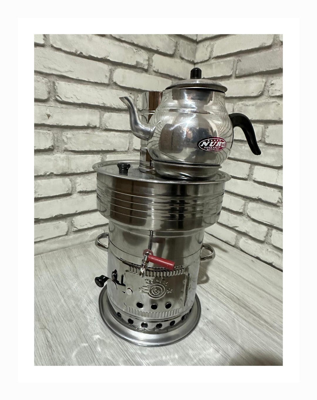 5 LT Steel Coal Samovar-turkish Tea Set, Hot Water Boiler, Camping ...