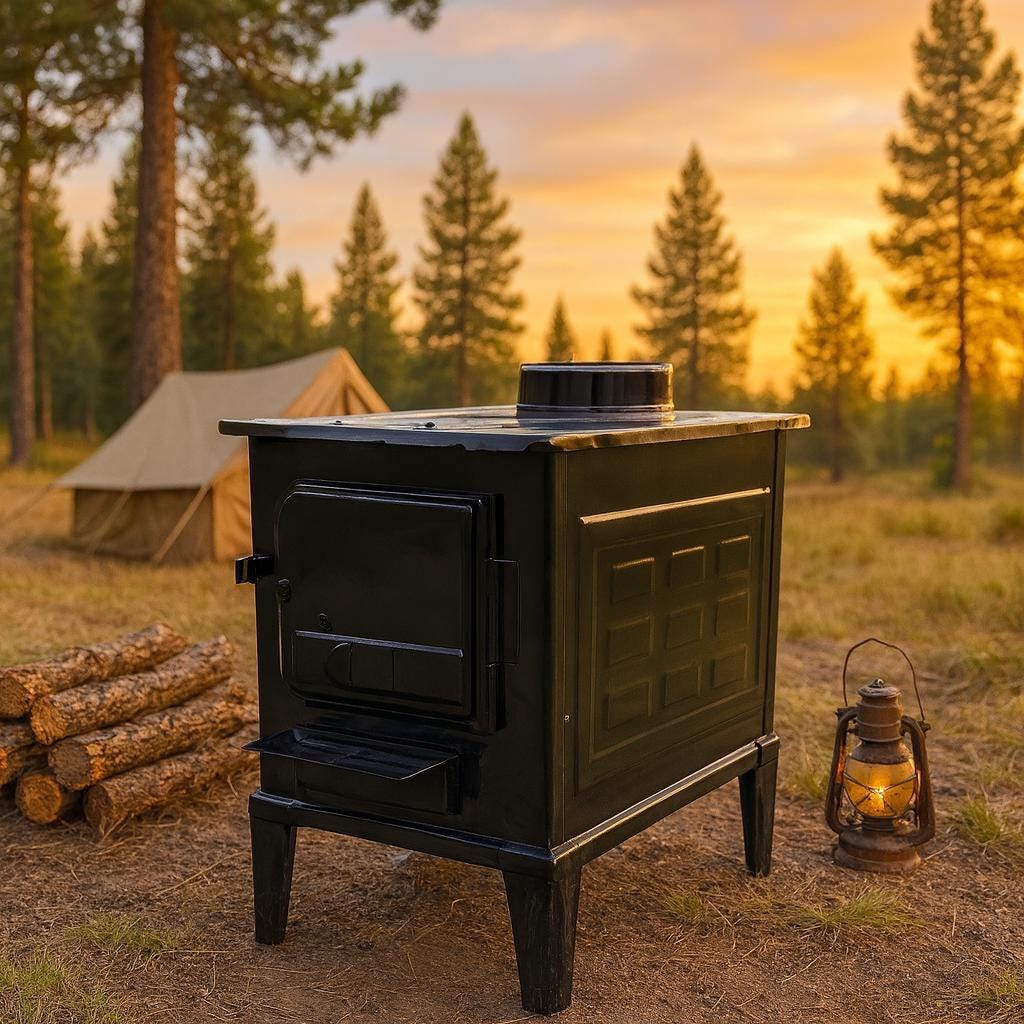 Handmade Wood Burning Stove With Oven: Camping, Caravan & Tent Use - Etsy