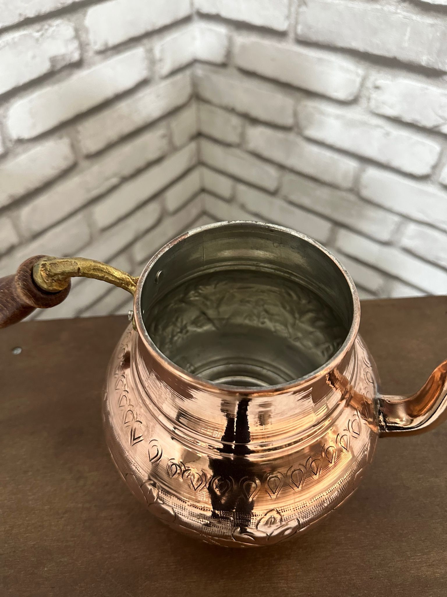 Turkish Handmade Embroidered Copper Teapot,turkish Tea Pot Set, Turkish ...