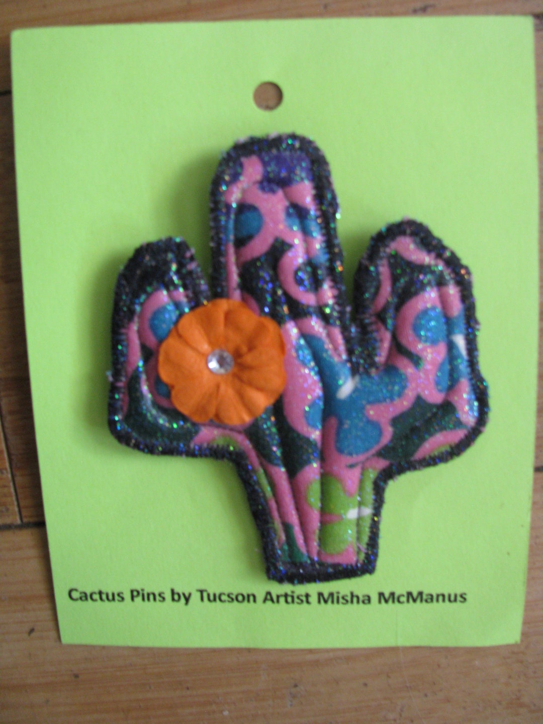 Cactus Fabric Pin, Quilted Fiber Art Jewelry Brooch Boho Accessory - Etsy