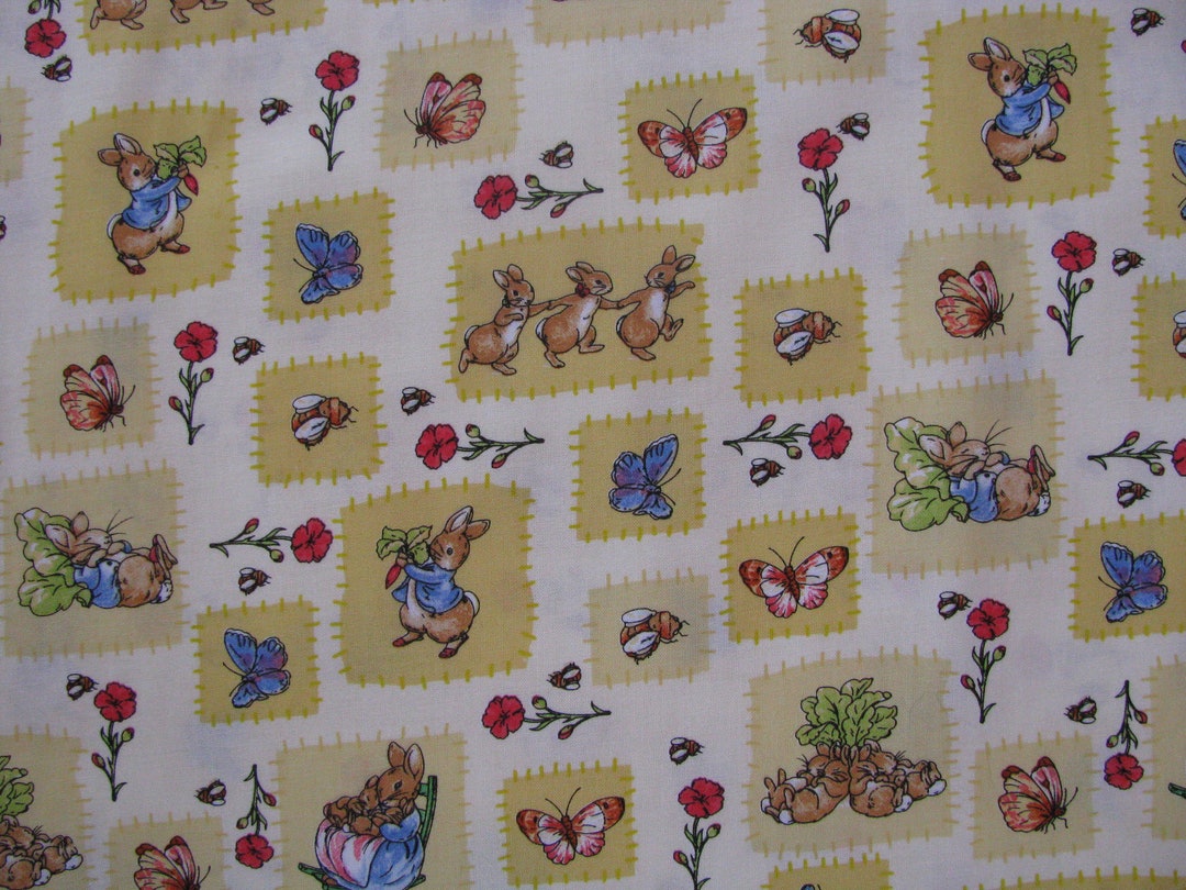 Vintage Very HTF Peter Rabbit Beatrix Potter A E Nathan Fabric BTY - Etsy