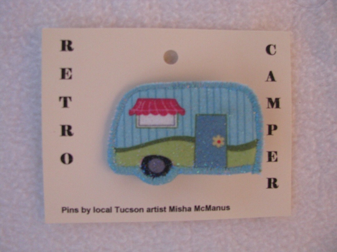 Retro Camper Boho Brooch, Travel Trailer Pin, Hippie Artist Fabric ...