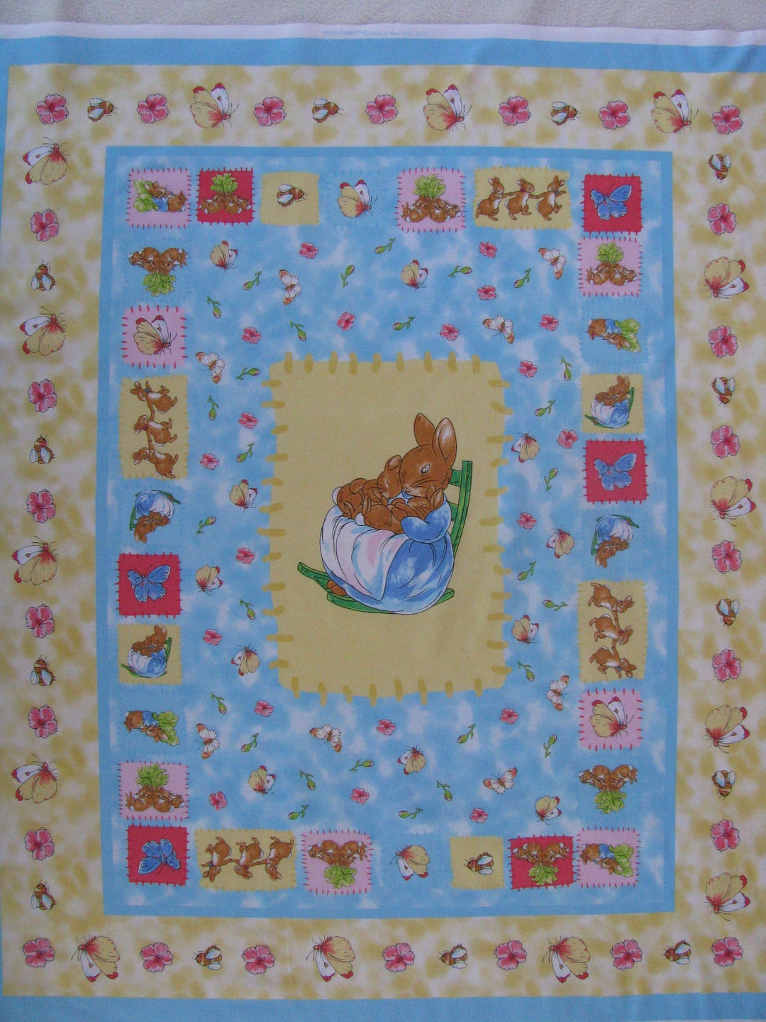 Peter Rabbit Fabric Panel Beatrix Potter A E Nathan Vintage HTF - Etsy