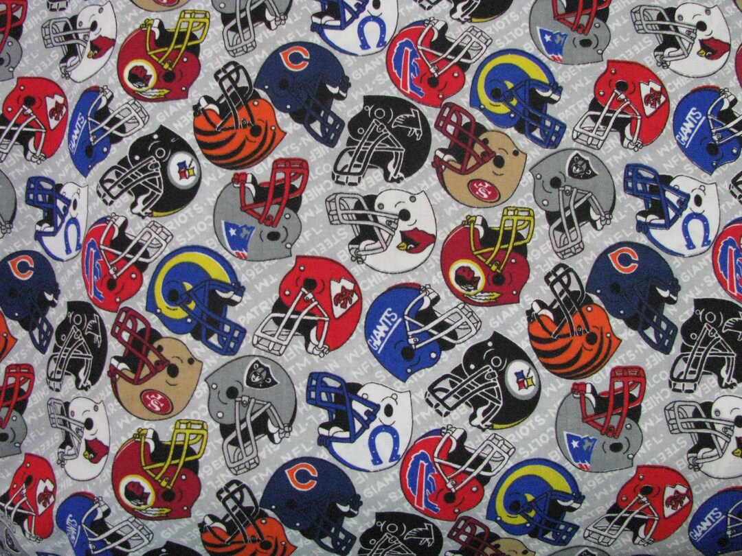 NFL Assorted Football Team Helmets Cotton Fabric Last Piece - Etsy