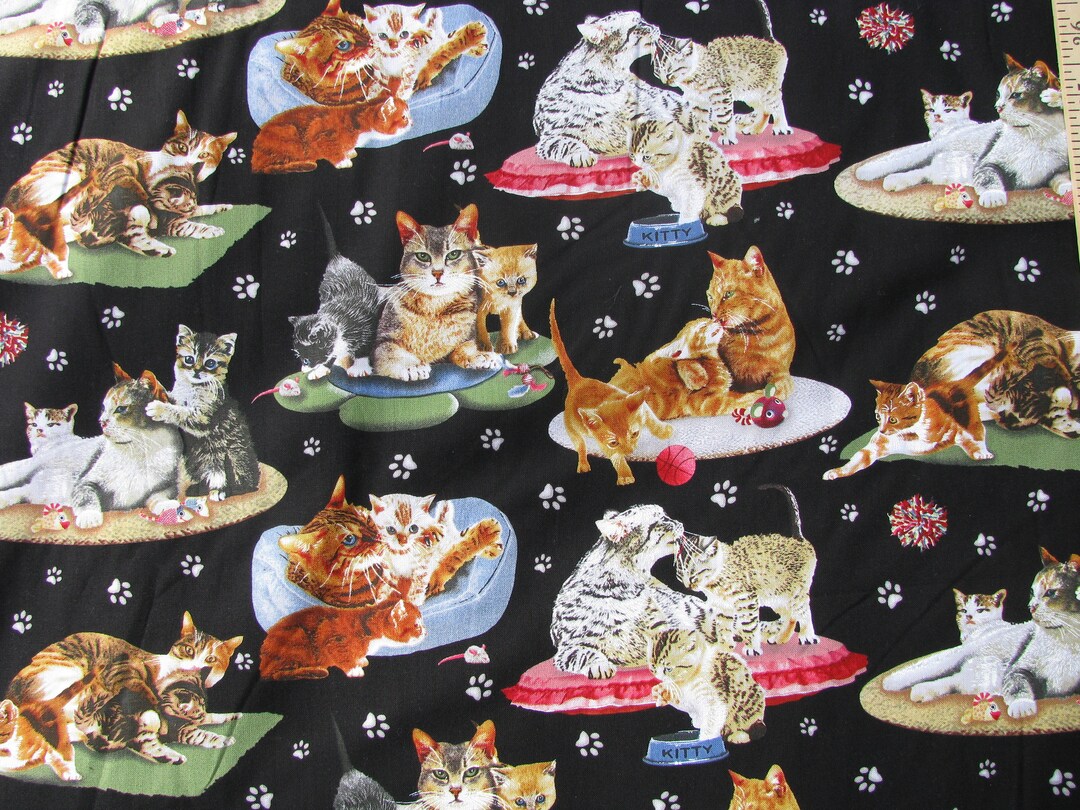Rare Multi Breed Cats and Kittens by Elizabeth's Studio Cat Fabric by ...