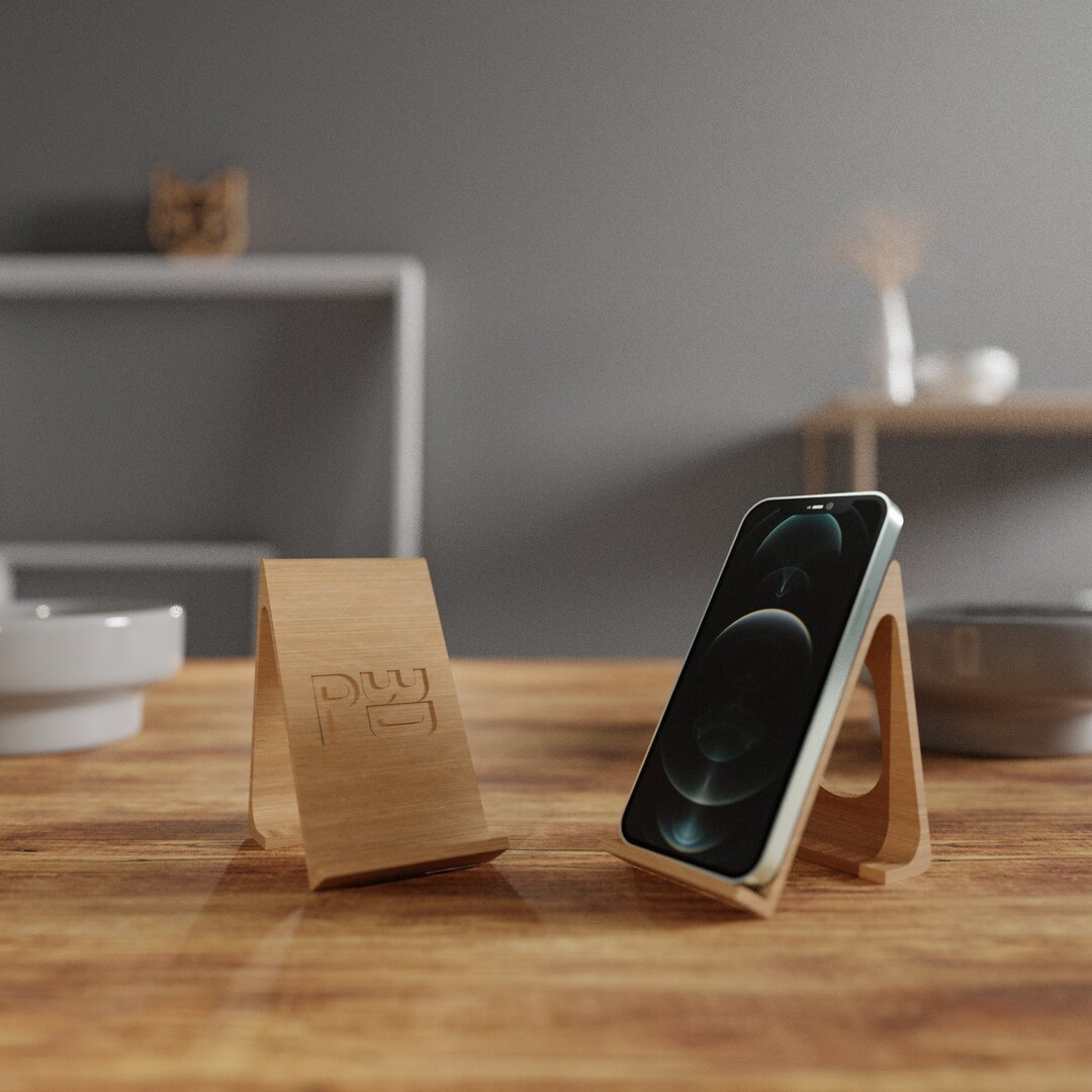 Phone Stand, 3D Print, Bio Wood, PLA, Simple Design, Stylish Holder ...
