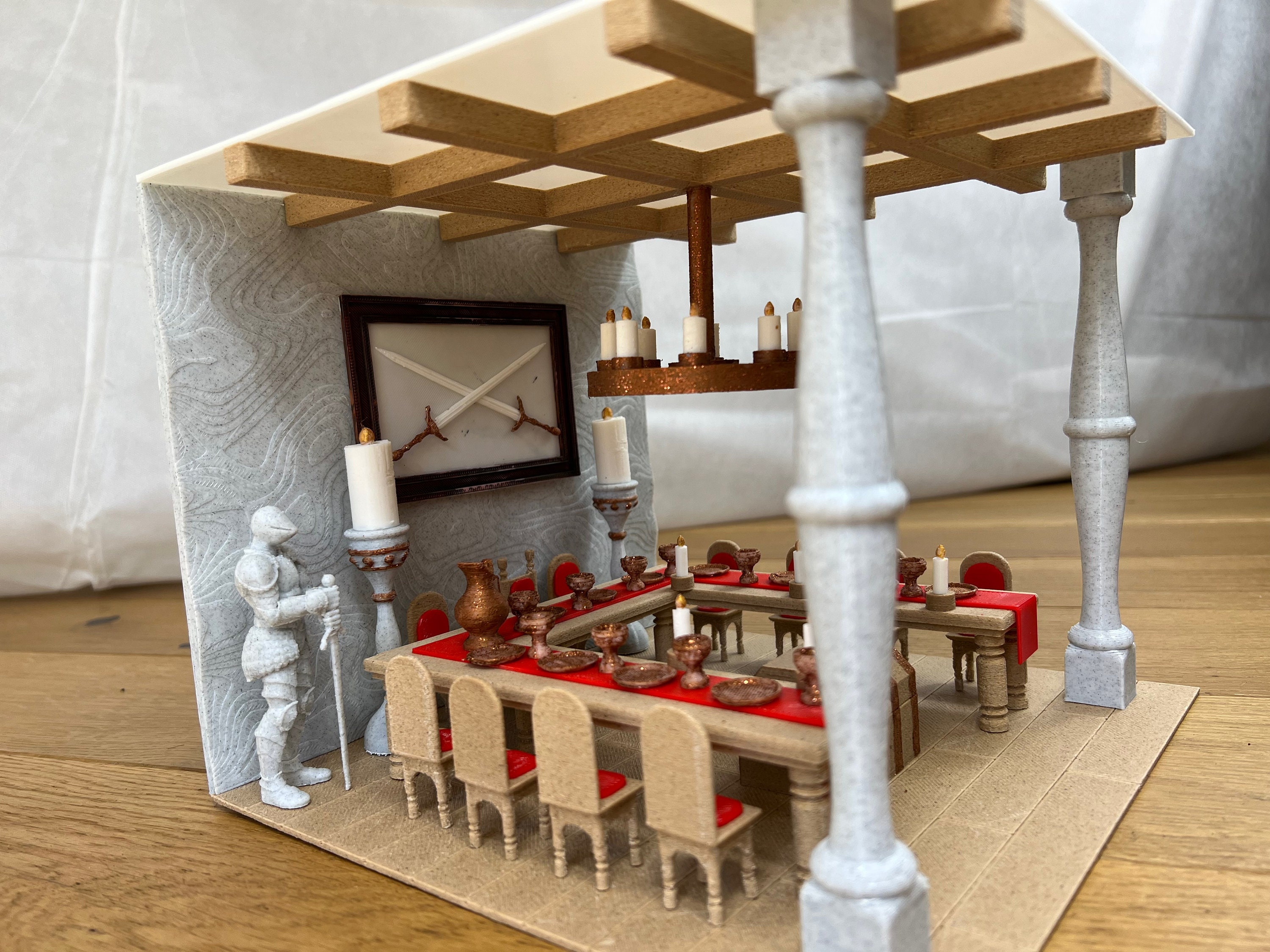 Medieval Chamber Interior, 3d-printed From PLA and Bio Wood, Hand ...