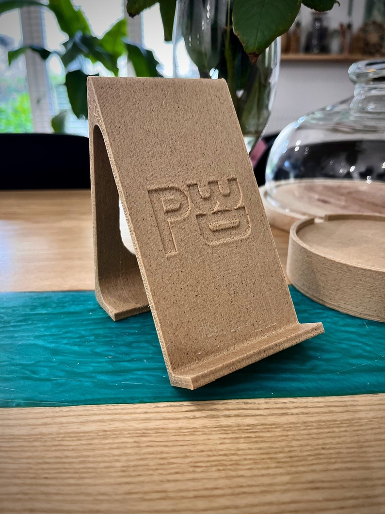 Phone Stand, 3D Print, Bio Wood, PLA, Simple Design, Stylish Holder ...