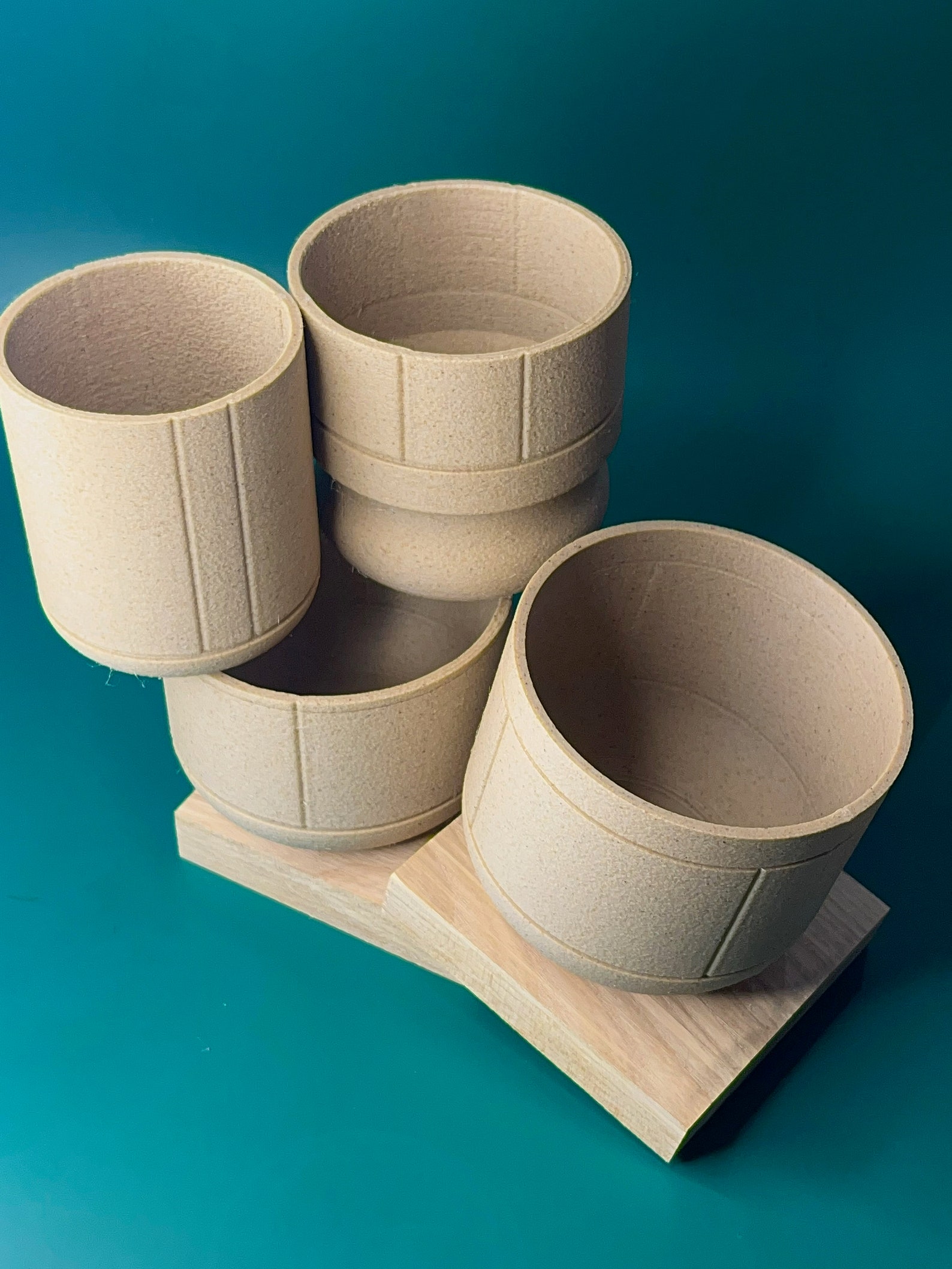 Set of 4 Elegant Flower Pots, 3D Printing, Eco-friendly Material ...