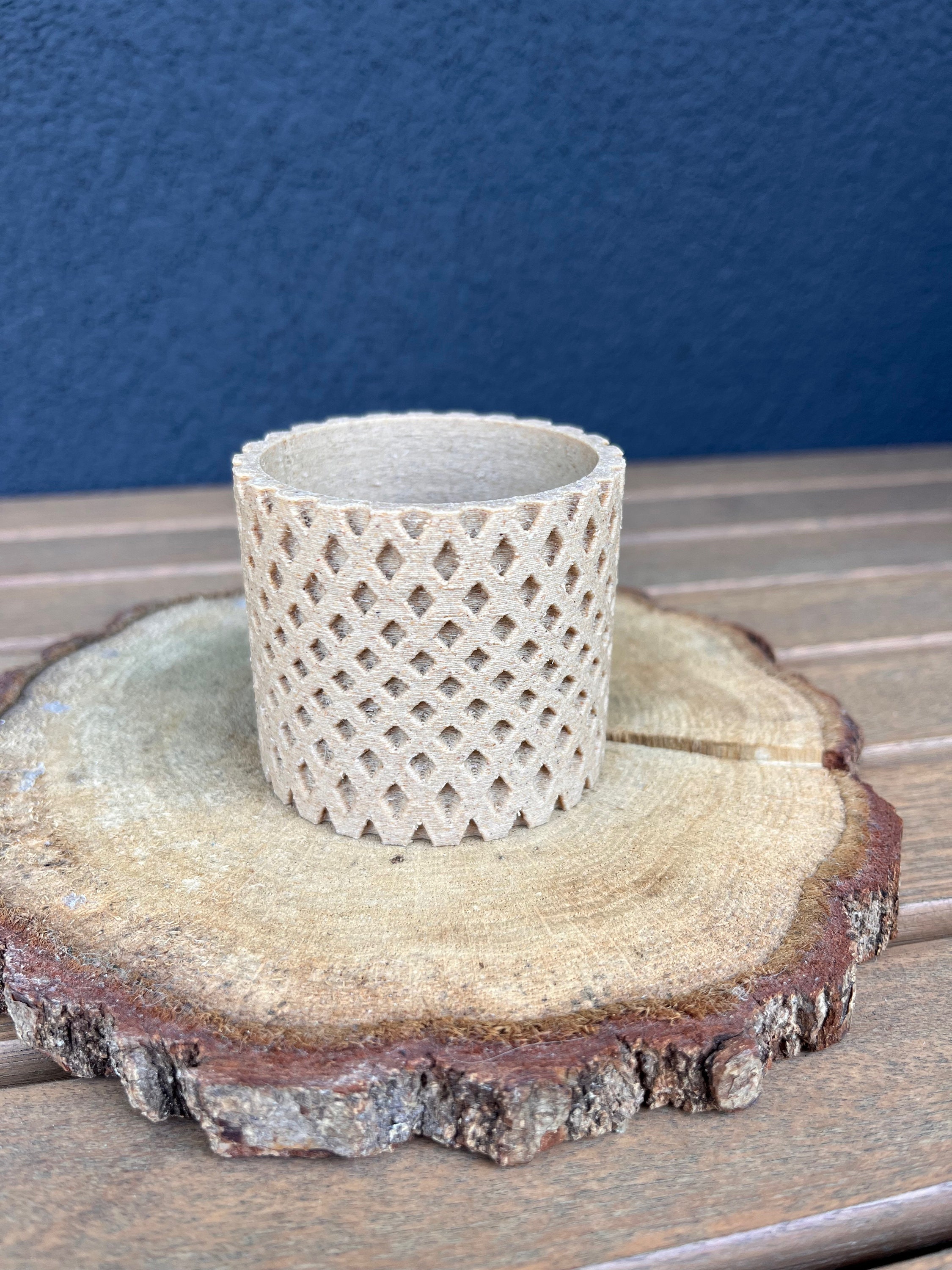 Set of 4 Planters, 5,5 Cm, 3D Printed, Crafted From Biowood, Simple ...